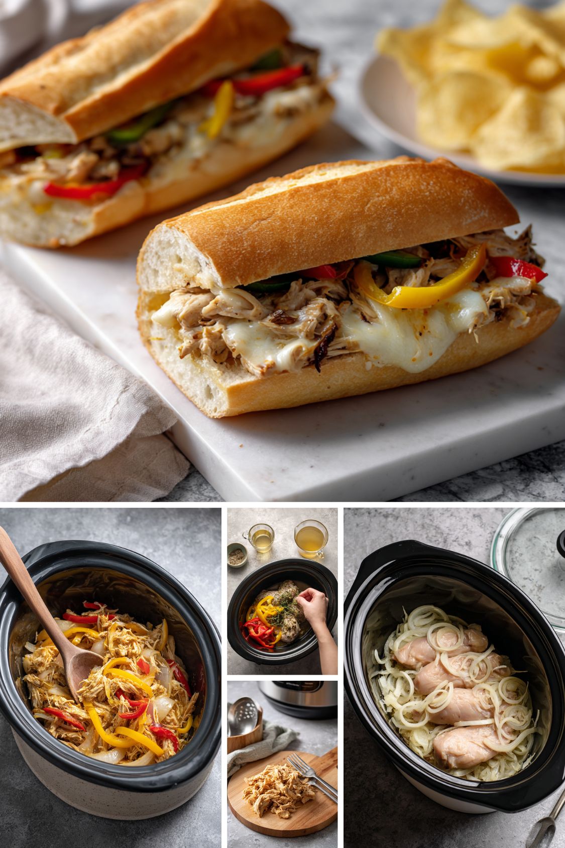 Crock Pot Chicken Philly Cheesesteak | Crock Pot Roast